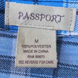 Passport | Tops | Passport Plaid Button Down In Bright Blue | Poshmark